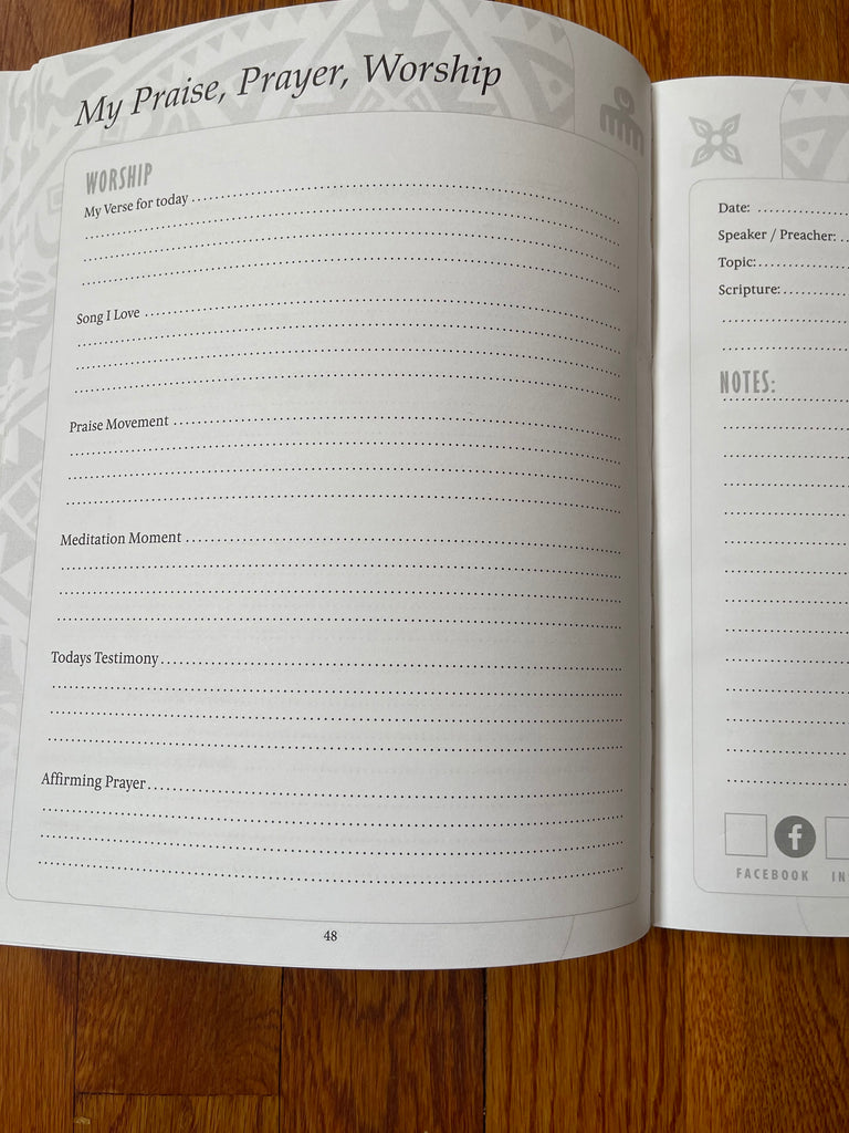 My Praise, Prayer, Worship and Sermon Notes Journal - Man Praising God ...